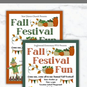 Fall Festival Flyer Invitation PTO Template Harvest Festival Invitation ...