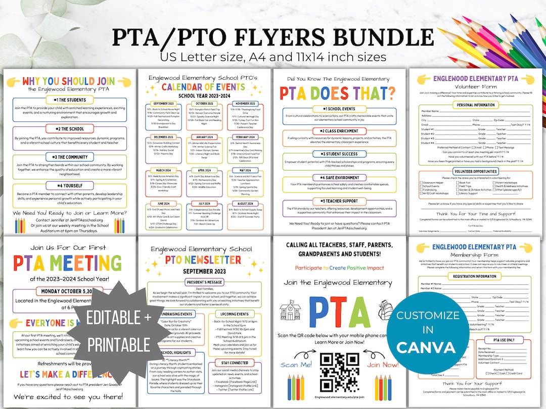 Editable PTA Flyer Bundle PTA Hand Out Templates Why Join the Pta ...