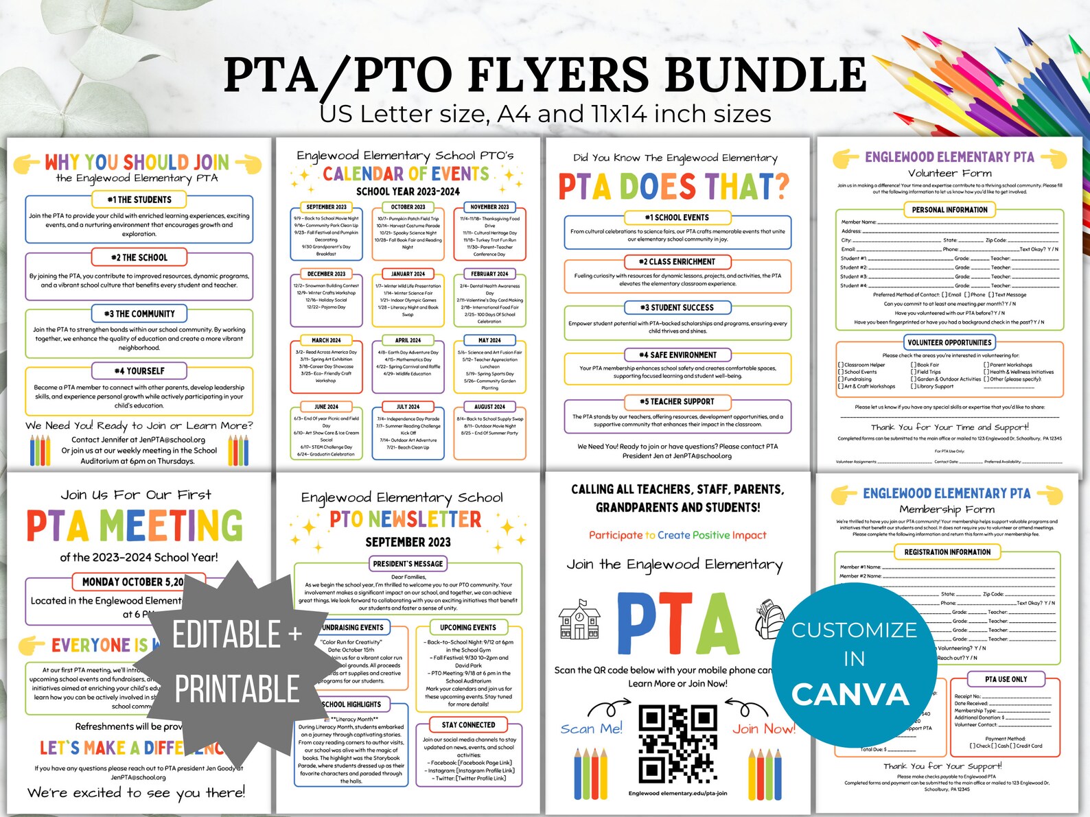 Editable PTA Flyer Bundle PTA Hand Out Templates Why Join the - Etsy