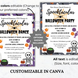 Halloween Dance Flyer Template Halloween Invitation Editable Halloween ...