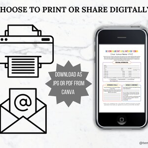 Editable PTO Room Parent Form Template PTA Room Parent Volunteer Sign ...