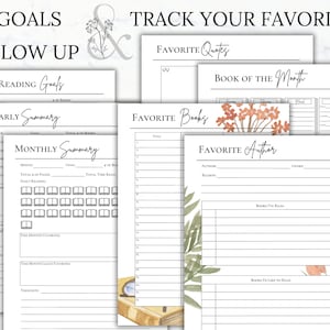 Book Reading Journal Printable Bundle Reading Planner Log Book Reading ...