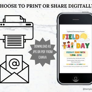 Field Day Flyer Template Family Fun Day Invite Editable Carnival Church ...