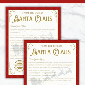 Santa Warning Letter From Santa Mail Printable Christmas Tradition Kids ...