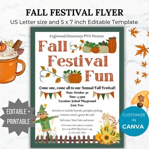 Fall Festival Flyer Invitation PTO Template Harvest Festival Invitation ...