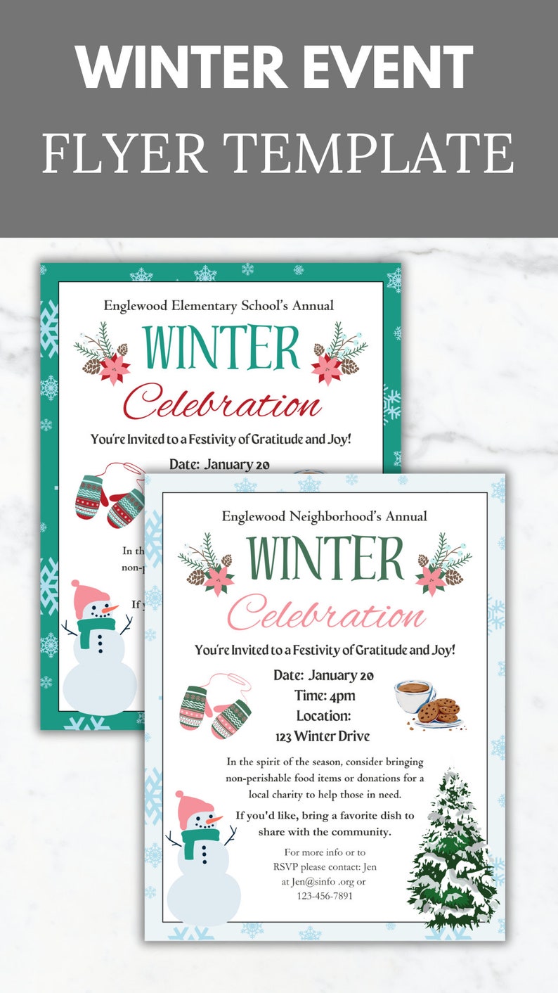 Winter Event Invite Flyer Editable Winter Party Invitation - Etsy