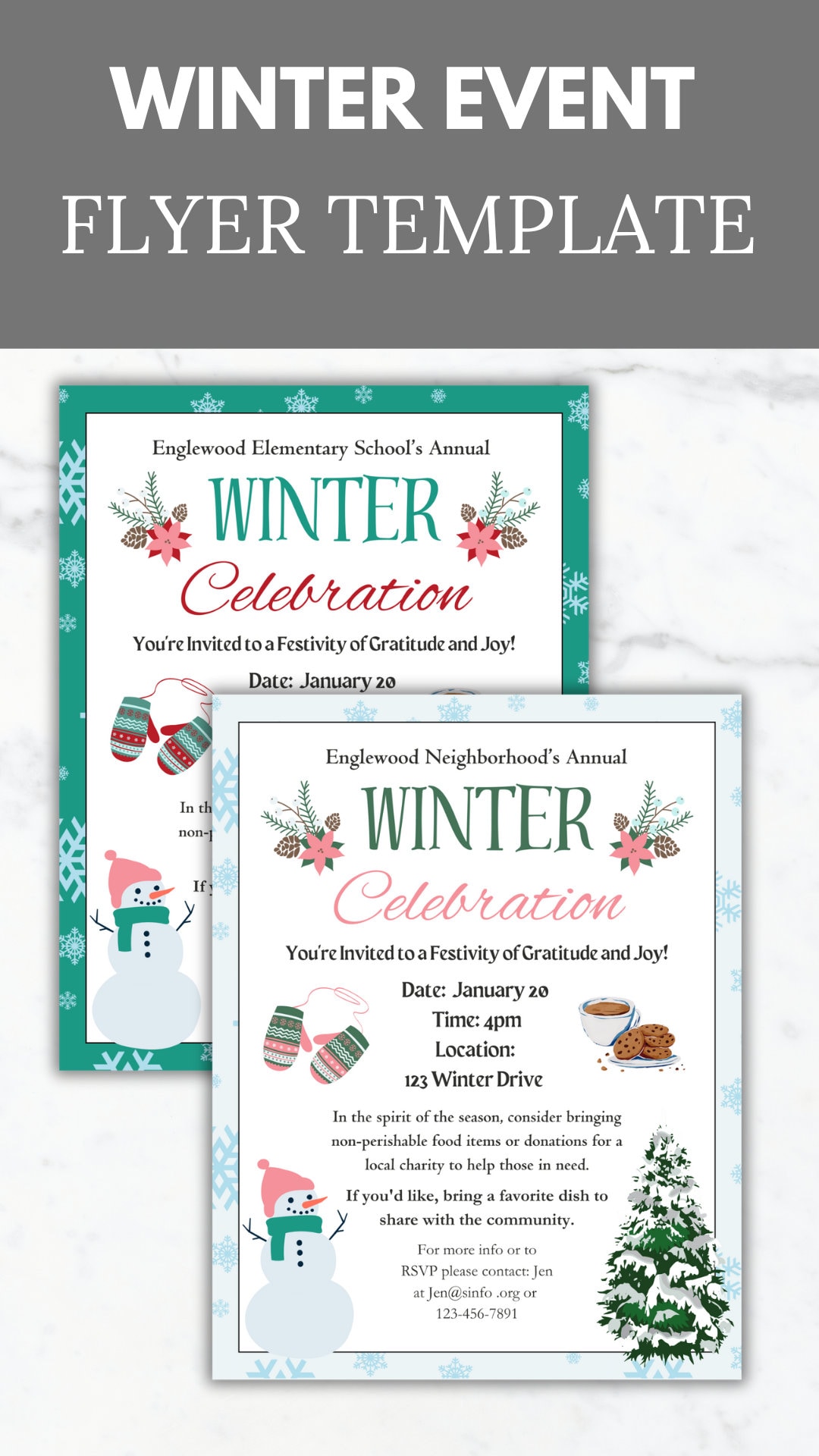 Winter Event Invite Flyer Editable Winter Party Invitation - Etsy