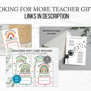 Thanksgiving Teacher Gift Card Holder Printable Teacher Holiday Gift ...