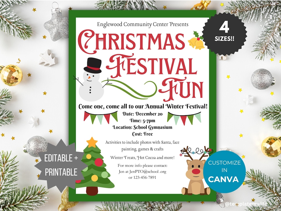 Christmas Festival Flyer Invite Template Christmas Fair Invitation ...