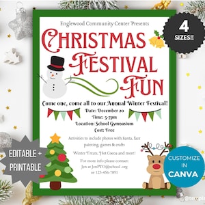Christmas Festival Flyer Invite Template Christmas Fair Invitation ...