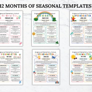 Monthly Pto Pta NEWSLETTER Flyer Printable Community Newsletter ...