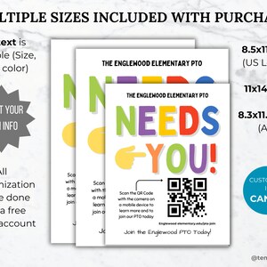 Join the PTA QR Code Flyer Join the PTO Recruitment Template Editable ...