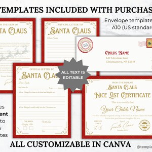 Letter From Santa Editable Nice List Certificate Template Christmas ...
