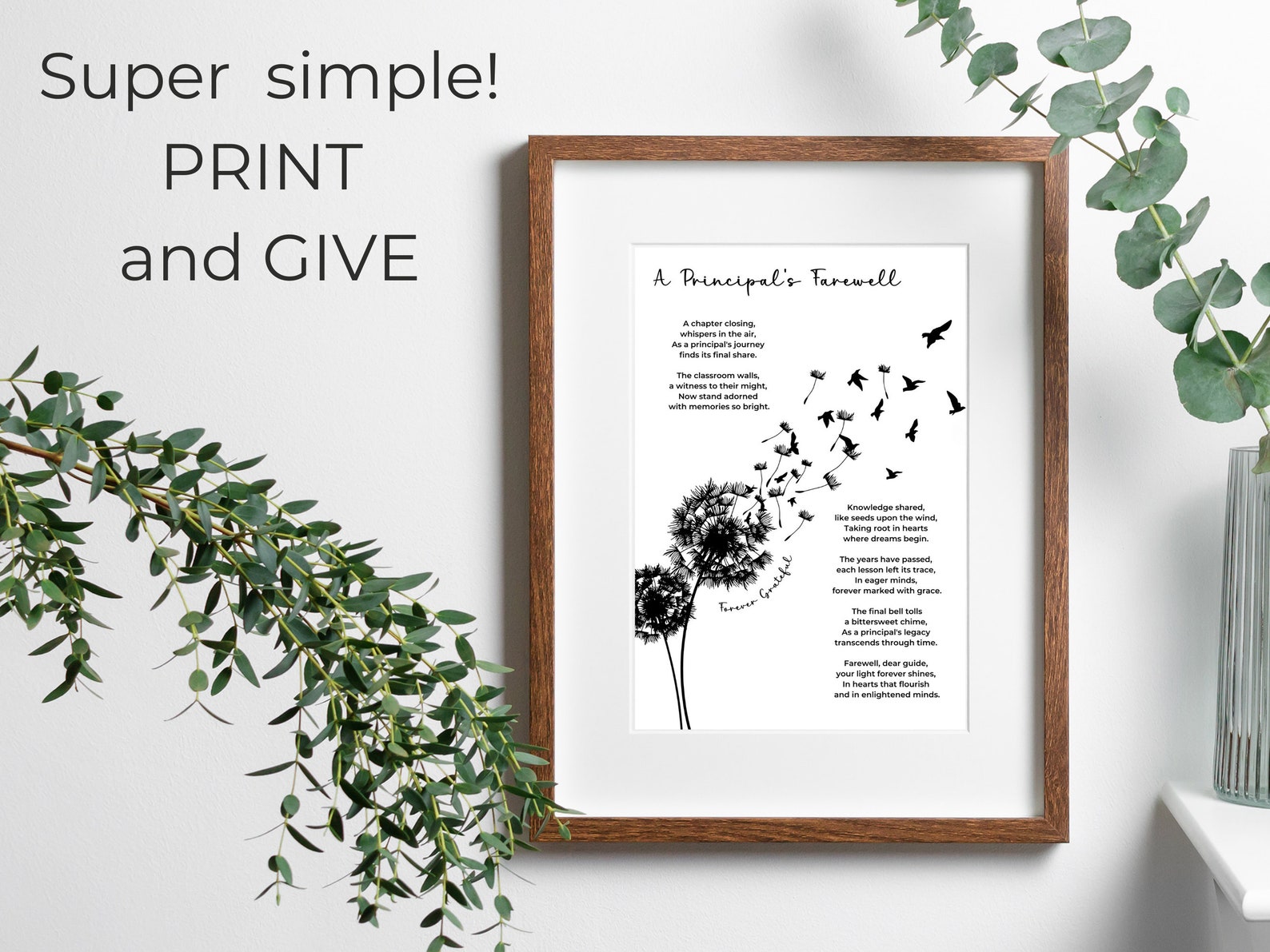 Principal Retirement Gift Printable Retiring Principal Poem Wall Art ...