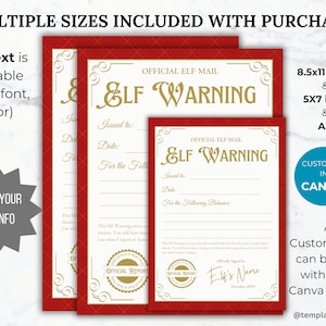 Letter From Elf Printable Christmas Tradition Elf Warning Letter North ...