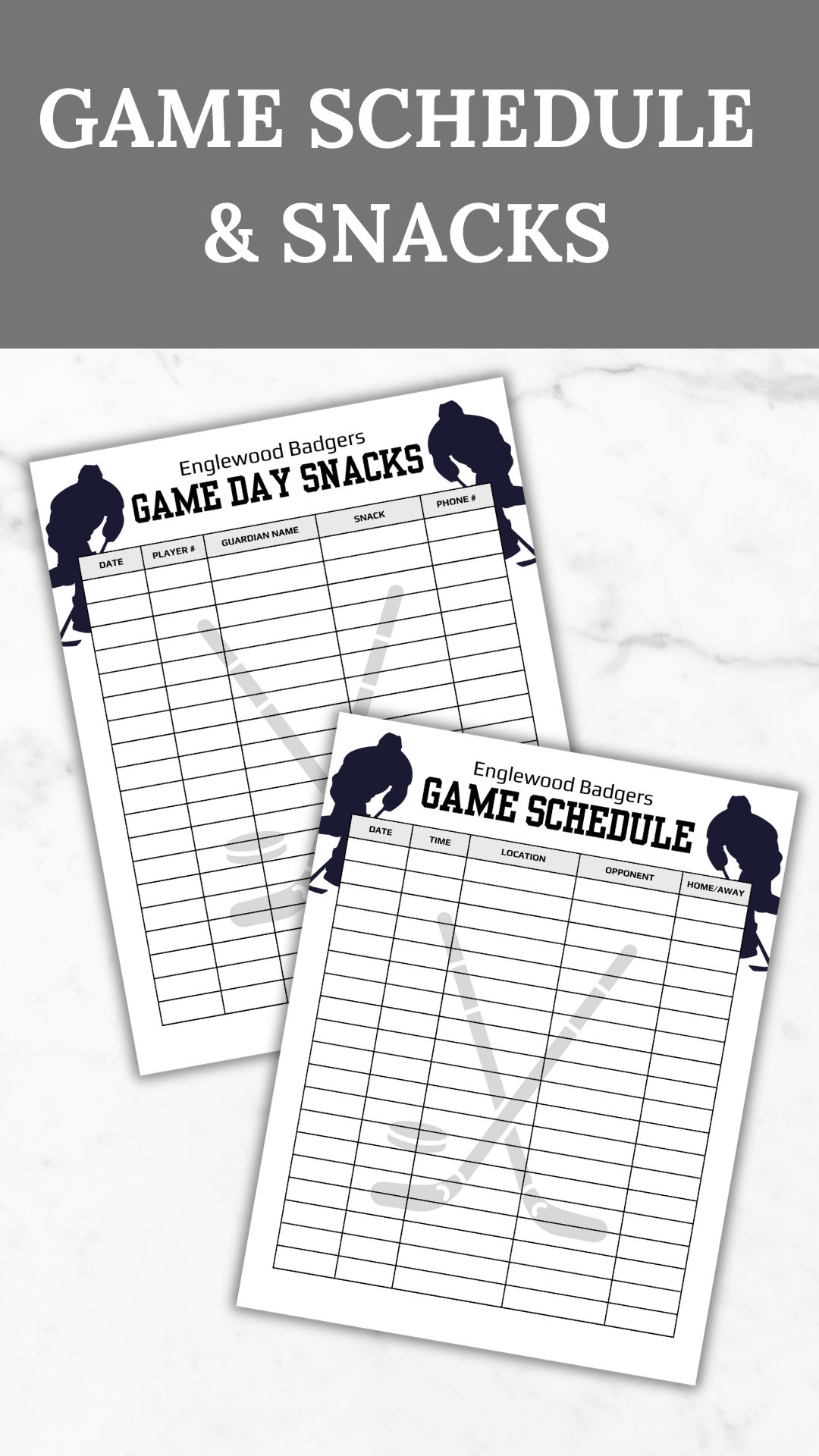 Hockey Game Schedule Template Hockey Snack Sign up Bundle - Etsy