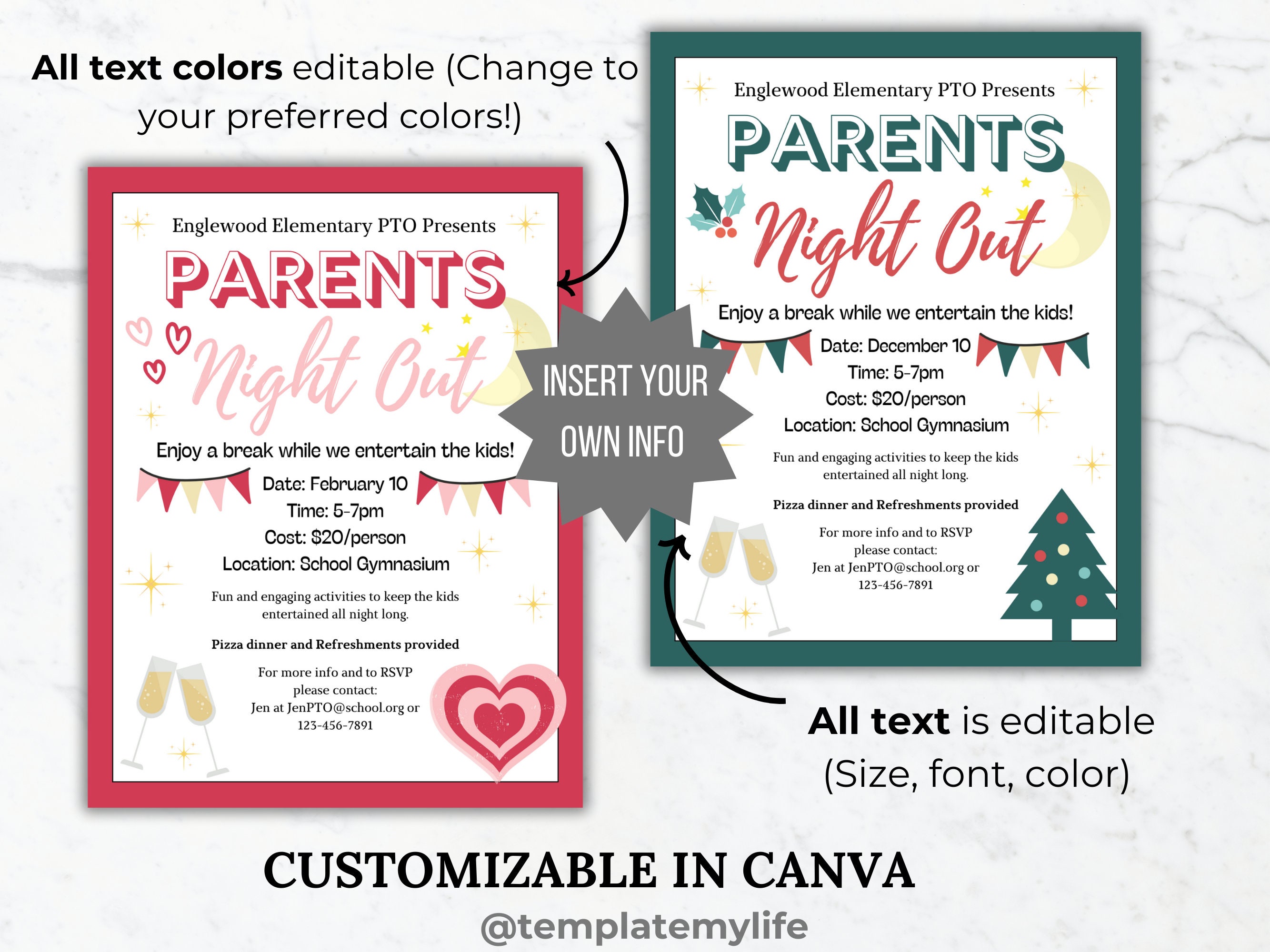 Monthly Parents Night Out Church Flyer Fundraiser Template Business ...