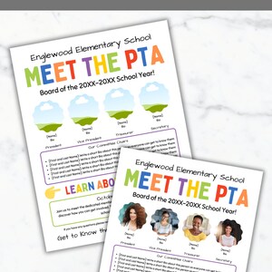 Meet the PTA Flyer Meet the PTO Template Meet the Pto Board Handout ...