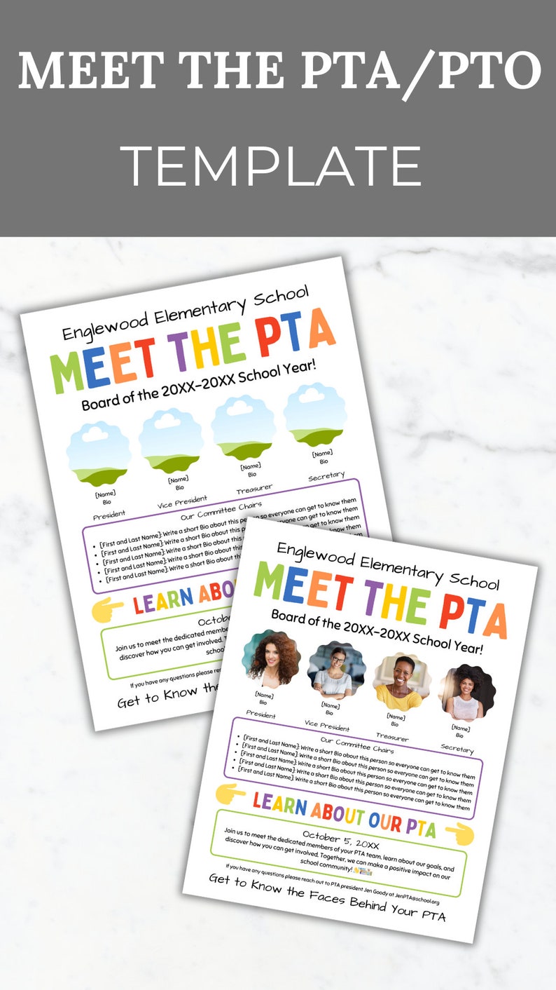 Meet the PTA Flyer Meet the PTO Template Meet the Pto Board - Etsy UK