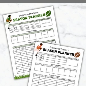 Football Season Planner Template Football Game Schedule Printable ...