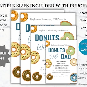 Donuts With Dad Invitation Template Community Event Brunch Flyer ...