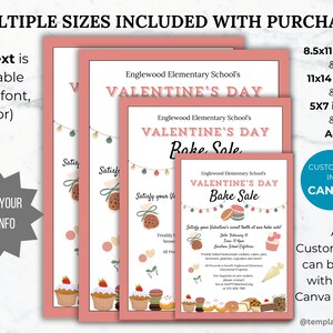 Bake Sale Sign Winter Fundraiser Flyer Valentines Day Bake Sale Flyer ...