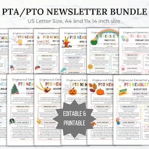 Monthly Pto Pta NEWSLETTER Flyer Printable Community Newsletter ...