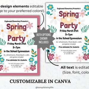 Spring Party Flyer Invite Spring Neighborhood Party Invitation Office ...