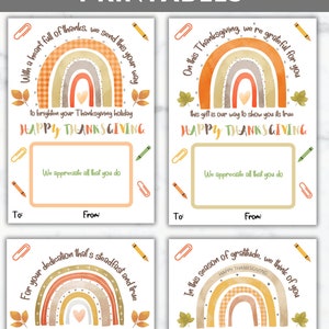 Thanksgiving Teacher Gift Card Holder Printable Teacher Holiday Gift ...