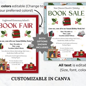 Christmas Book Sale Flyer Template Library Book Sale Flyer Editable ...