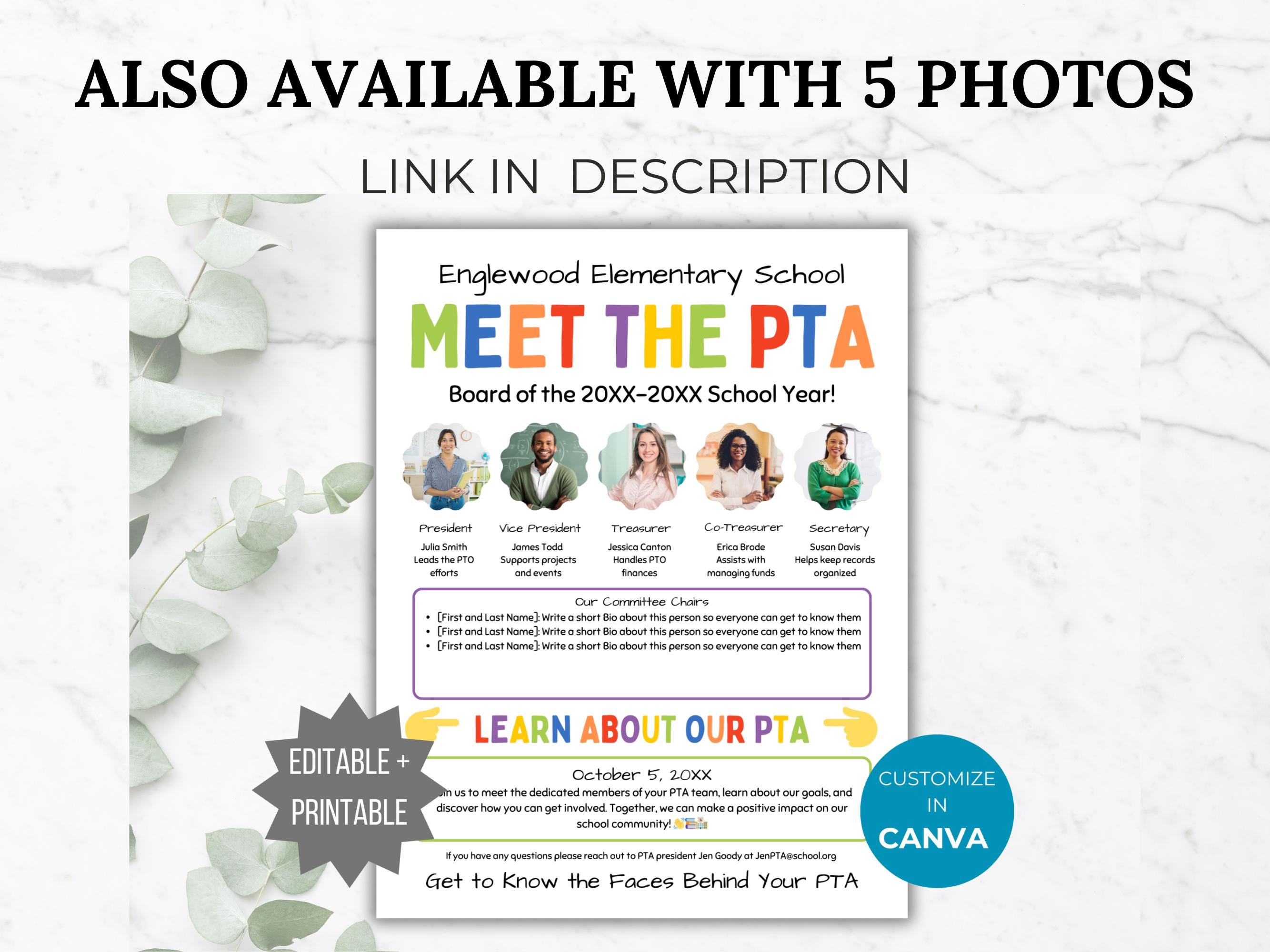 Meet the PTA Flyer Meet the PTO Template Meet the Pto Board Handout ...