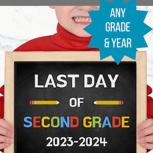 Last Day of School Chalkboard Sign Template Elementary School ...