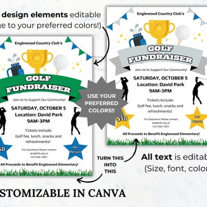 Editable Golf Fundraiser Flyer Template Country Club Golf Tournament ...