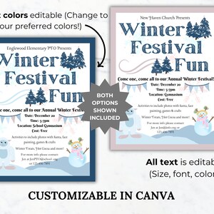 Winter Festival Flyer Invitation PTO Template Holiday Festival ...