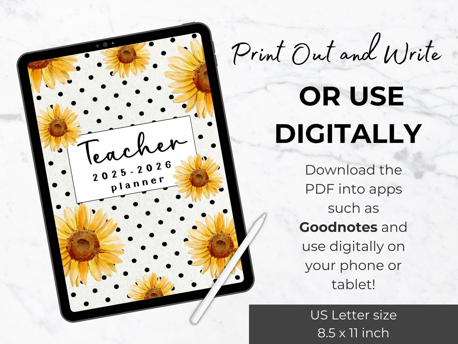 Teacher Planner Printable 2025-2026 School Calendar Lesson Planner ...