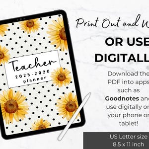 Teacher Planner Printable 2025-2026 School Calendar Lesson Planner ...