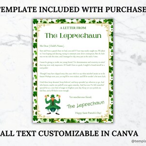 St Patricks Day MINI Leprechaun Letter Printable Leprechaun Gold Mini ...