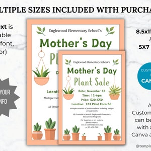 Mothers Day Fundraiser Flyer Template Plant Sale Flyer Editable Flower ...