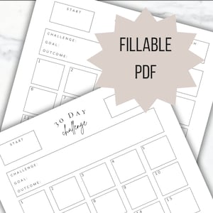 30 Day Challenge Tracker Printable Monthly Challenge Planner Daily ...