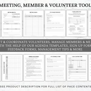 Printable PTA President Planner PTO Template Editable PTA Forms Binder ...