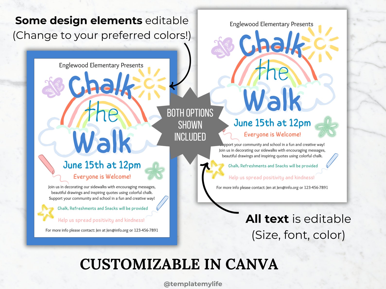 Chalk the Walk Flyer Template Staff Appreciation Event Poster Community ...