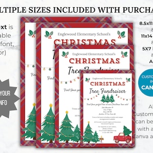 Christmas Tree Fundraiser PTO Template Holiday Fundraising Invite ...