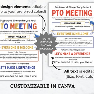 June PTA Meeting Flyer Template Summer Church Flyer Template Pto School ...