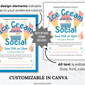 Ice Cream Social Flyer Template Ice Cream Party Event Poster Community ...