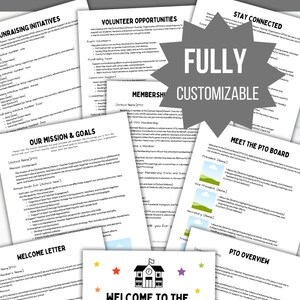 Editable PTO Welcome Packet PTA New Member Binder Template PTO Feedback ...