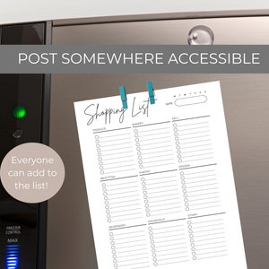 Editable Grocery List Printable Shopping List Printable Grocery ...