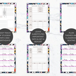 Class Planner Printable Teacher Organization Planner Classroom Binder ...