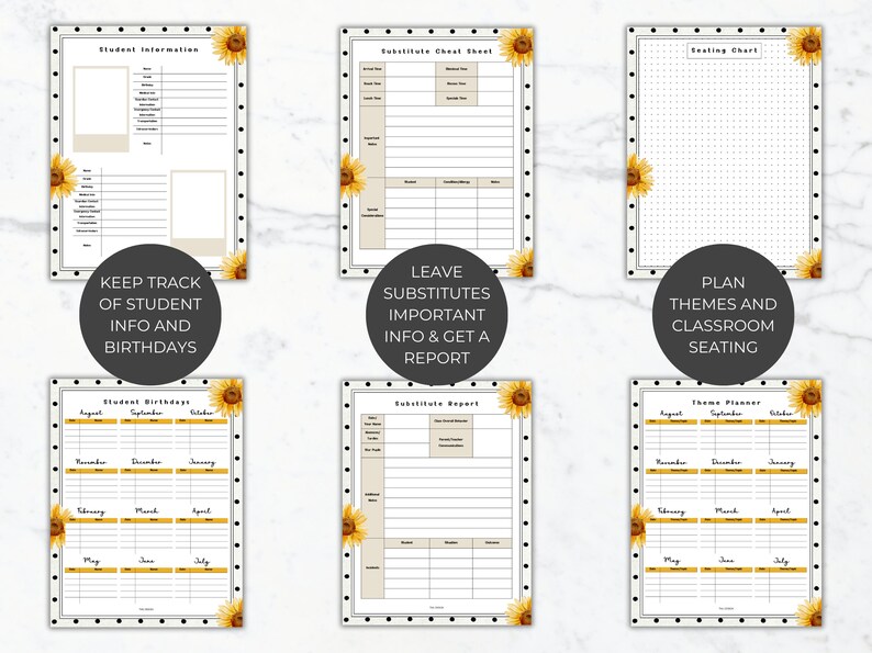 Class Planner Printable Teacher Organization Planner Classroom Binder ...