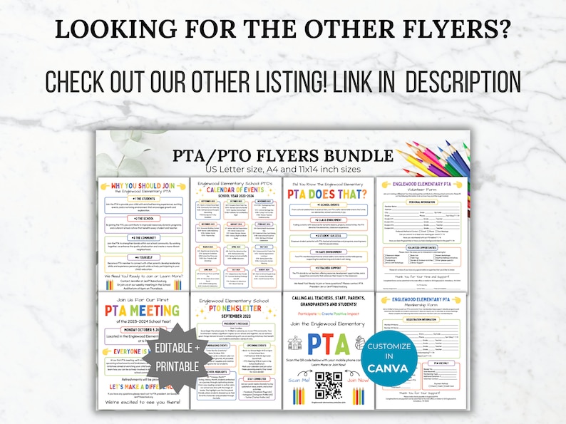 Fall PTA Meeting Flyer Printable PTO Fall Meeting Flyer - Etsy