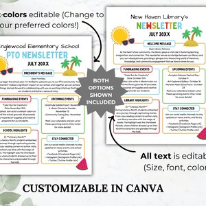 Summer Newsletter Flyer Printable Summer Community Newsletter Template ...